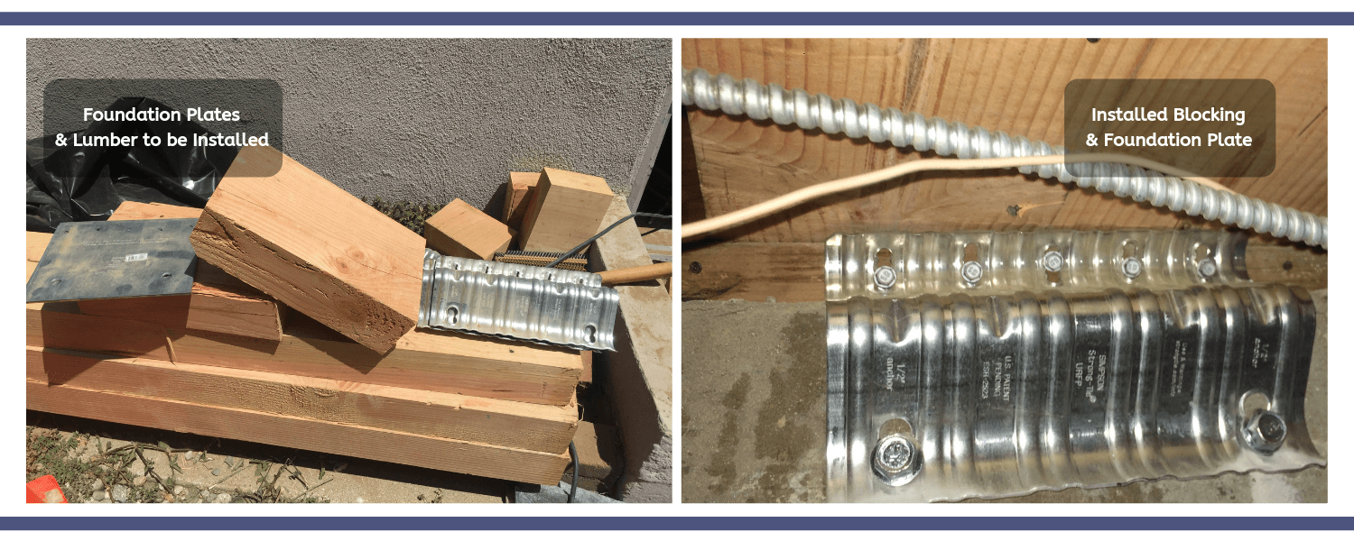 Foundation Brace and Bolt Down